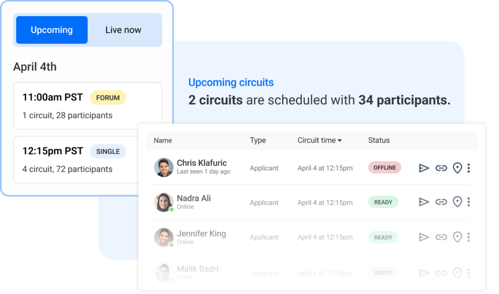 Live Interviewing in Kira Talent | Video Interviews For Admissions Teams